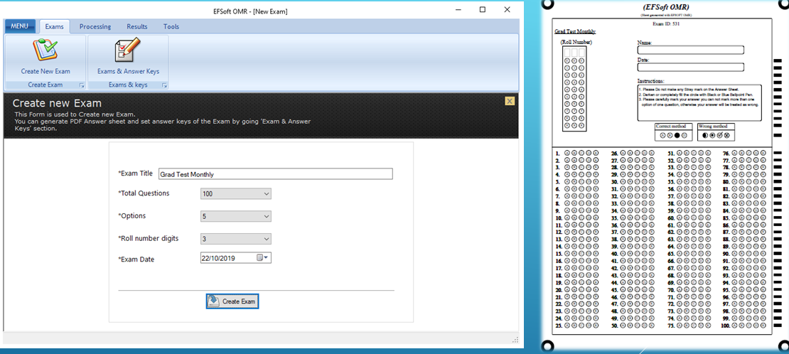 EFSoft - OMR Sheet checking Software